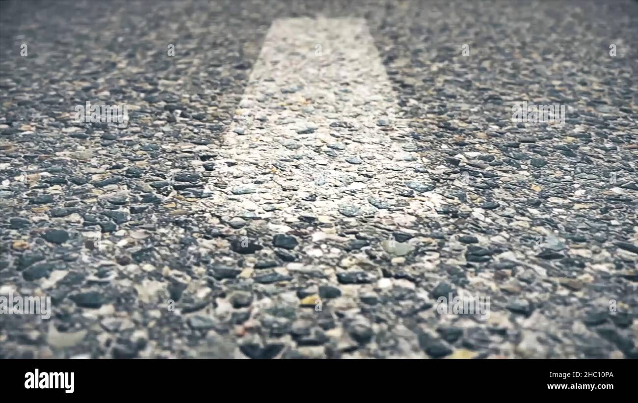 Line On The Road, Close-up, Fast movement. Speed road flight ...