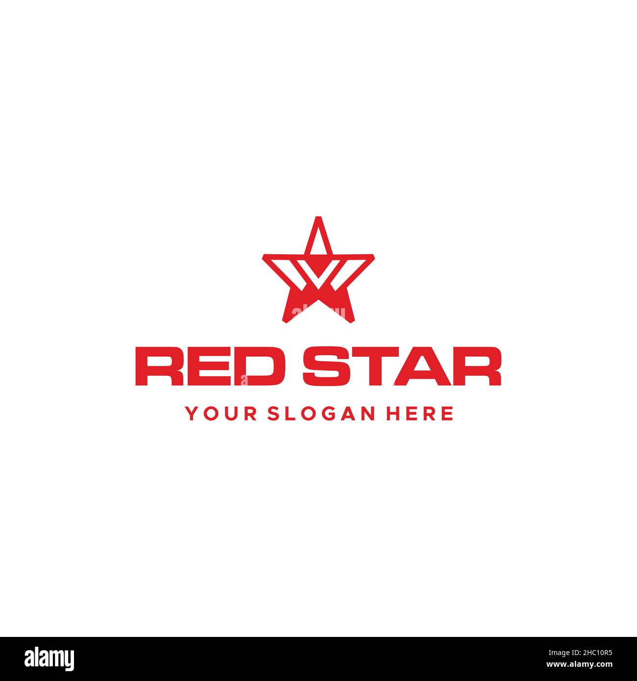 Minimalist RED STAR geometric art logo design Stock Vector Image & Art ...