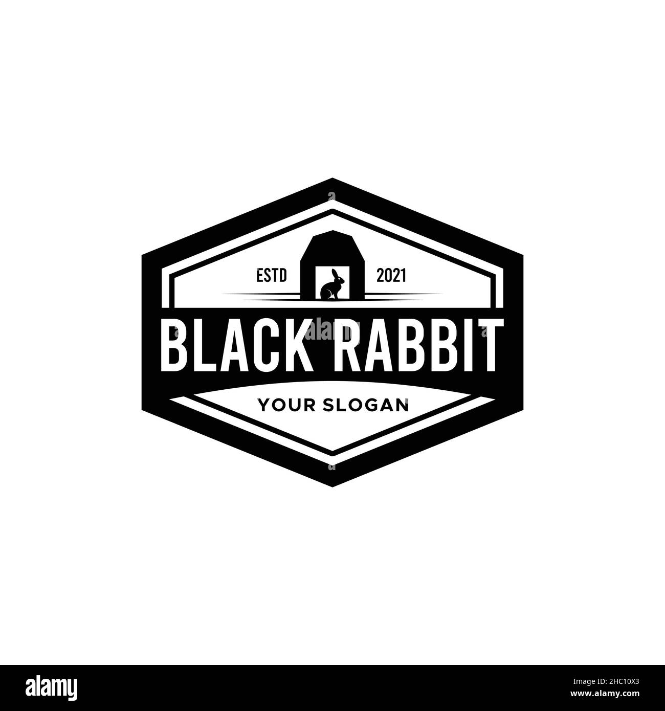 Rabbit badge Stock Vector Images - Alamy