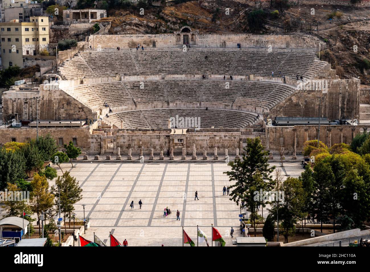 An Aerial View Of The Roman Theatre, Amman, Jordan Stock Photo - Alamy
