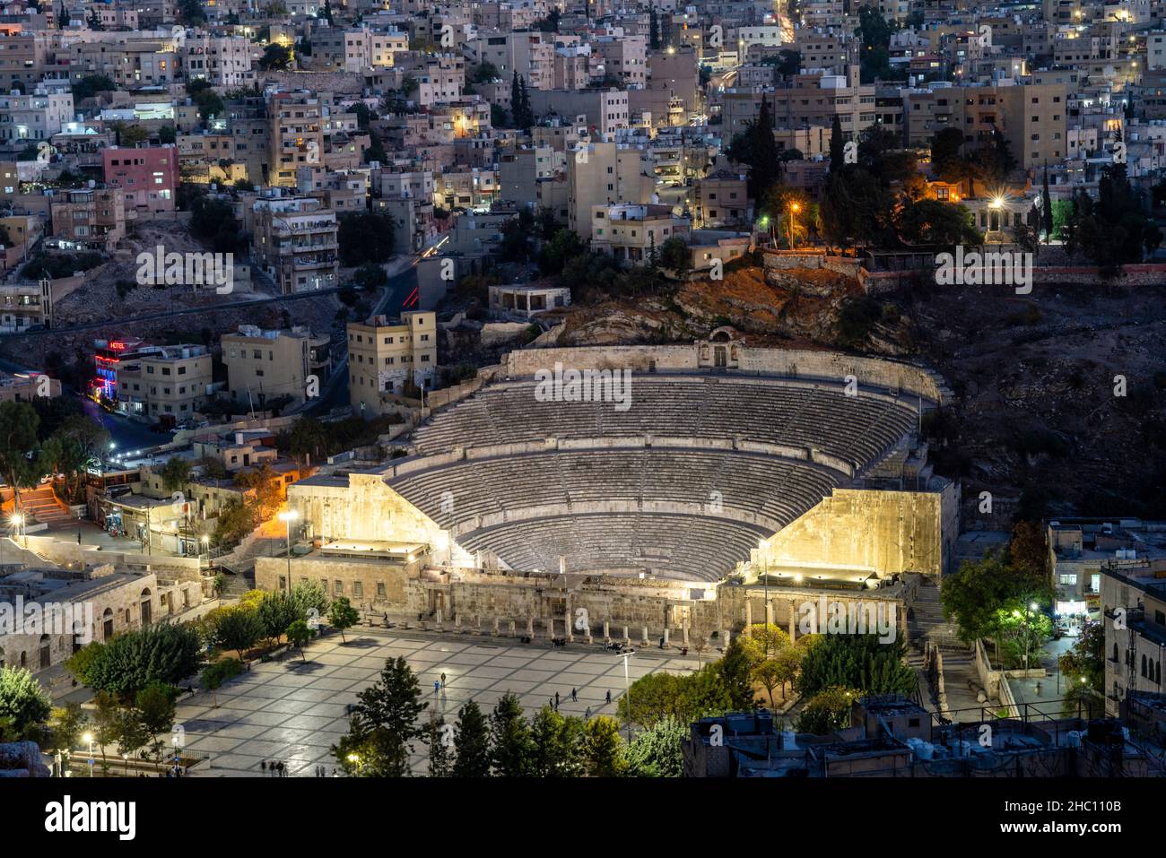 An Aerial View Of The Roman Theatre, Amman, Jordan Stock Photo - Alamy