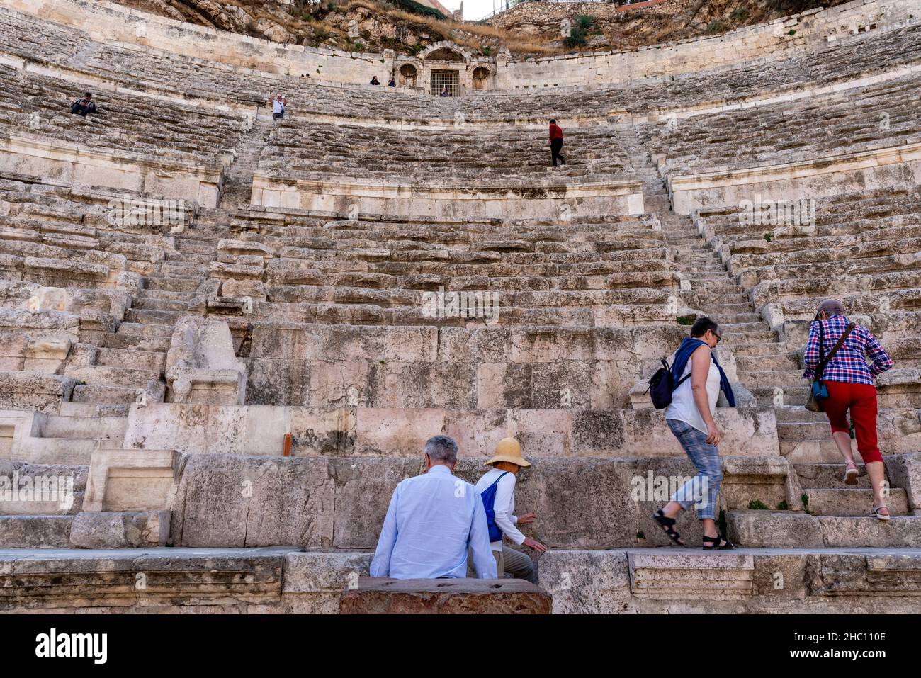 Tourists/Visitors At The Roman Theatre, Amman, Jordan Stock Photo - Alamy