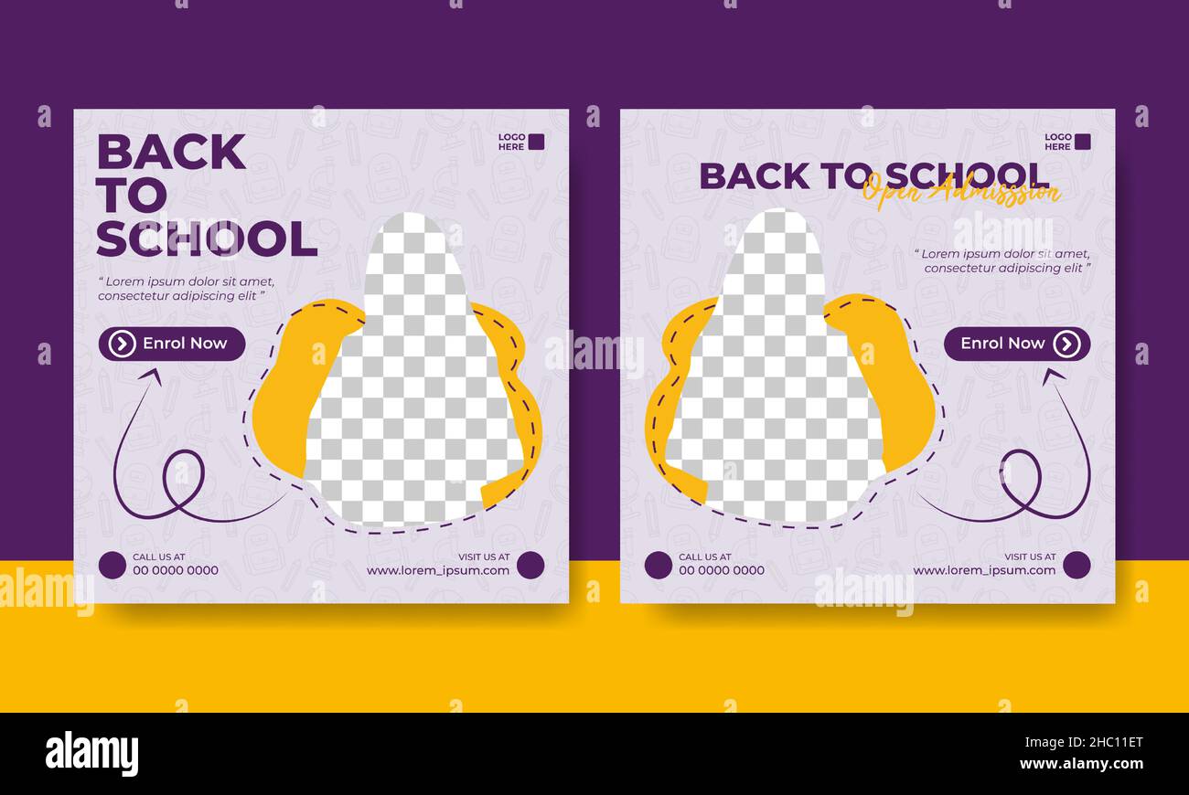 Social media back school Stock Vector Images - Alamy