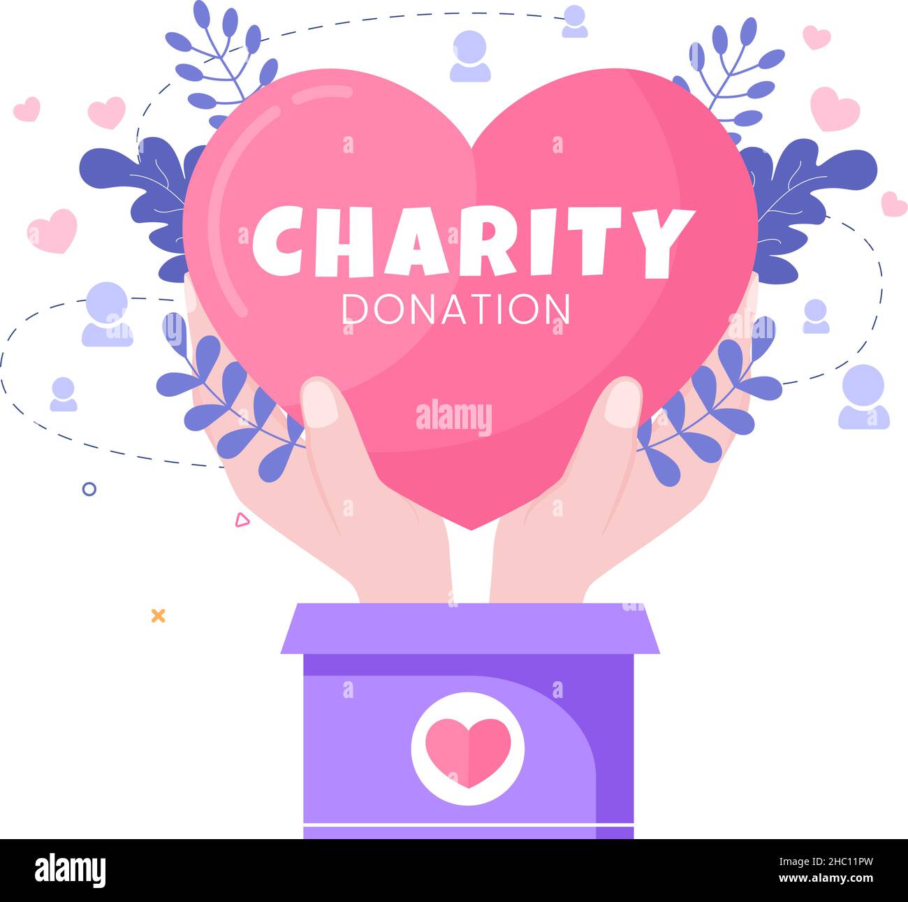 Love Charity or Giving Donation via Volunteer Team Worked Together to ...