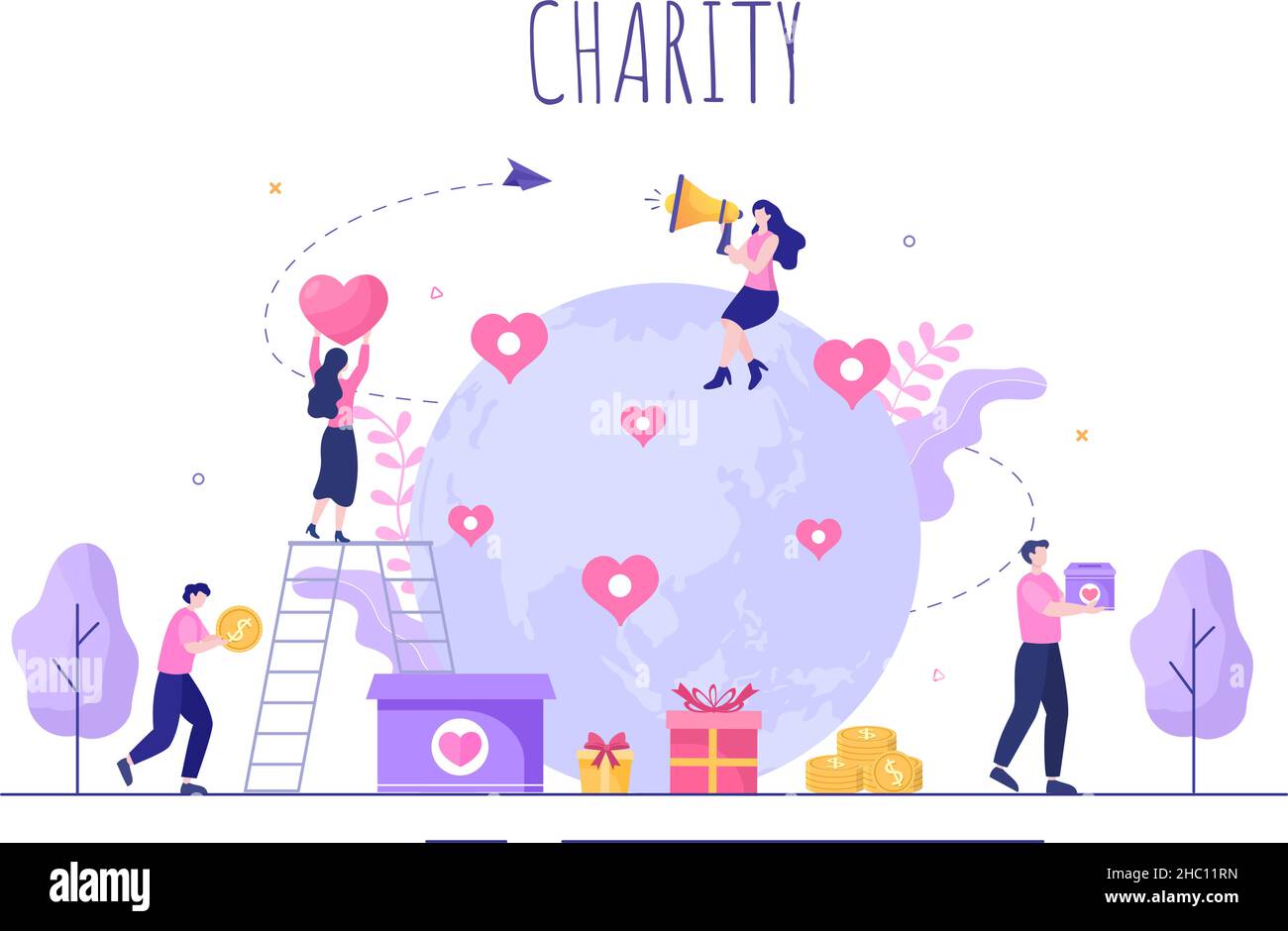 Donations banner Stock Vector Images - Alamy