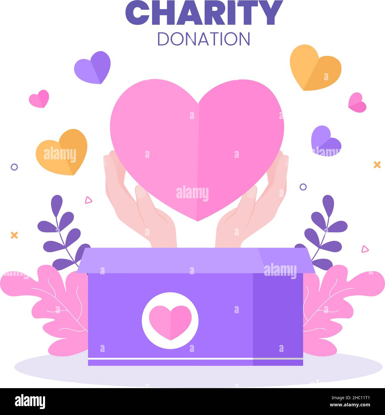 Love Charity or Giving Donation via Volunteer Team Worked Together to ...