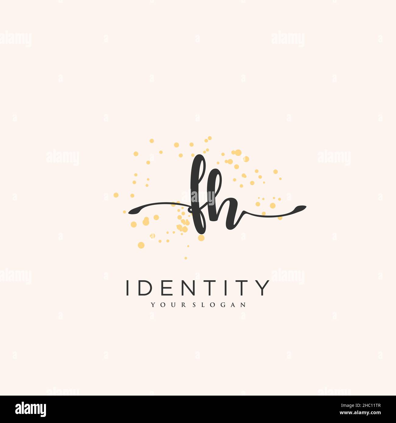 FH Handwriting logo vector art of initial signature, wedding, fashion ...