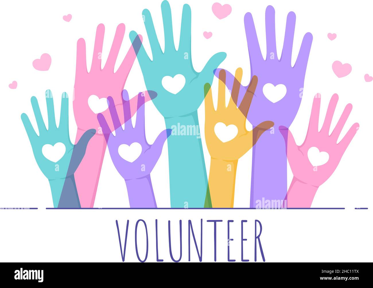 Love Charity or Giving Donation via Volunteer Team Worked Together to ...