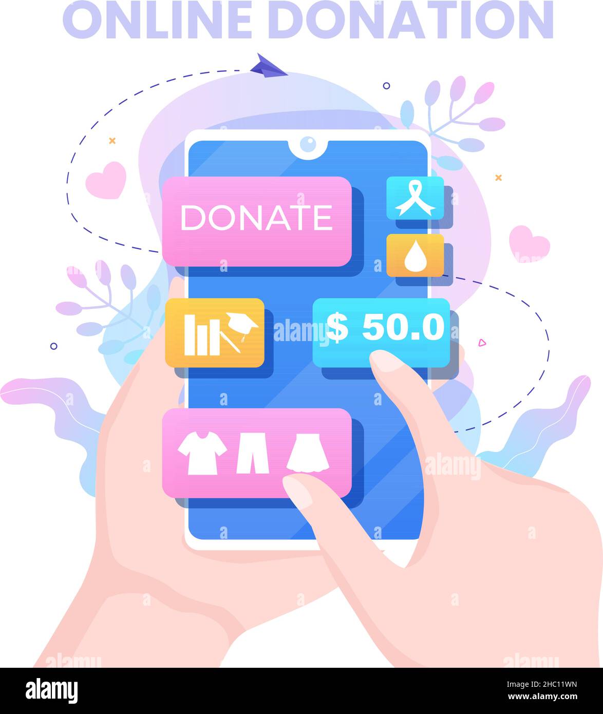 Fundraising poster illustration Cut Out Stock Images & Pictures - Alamy