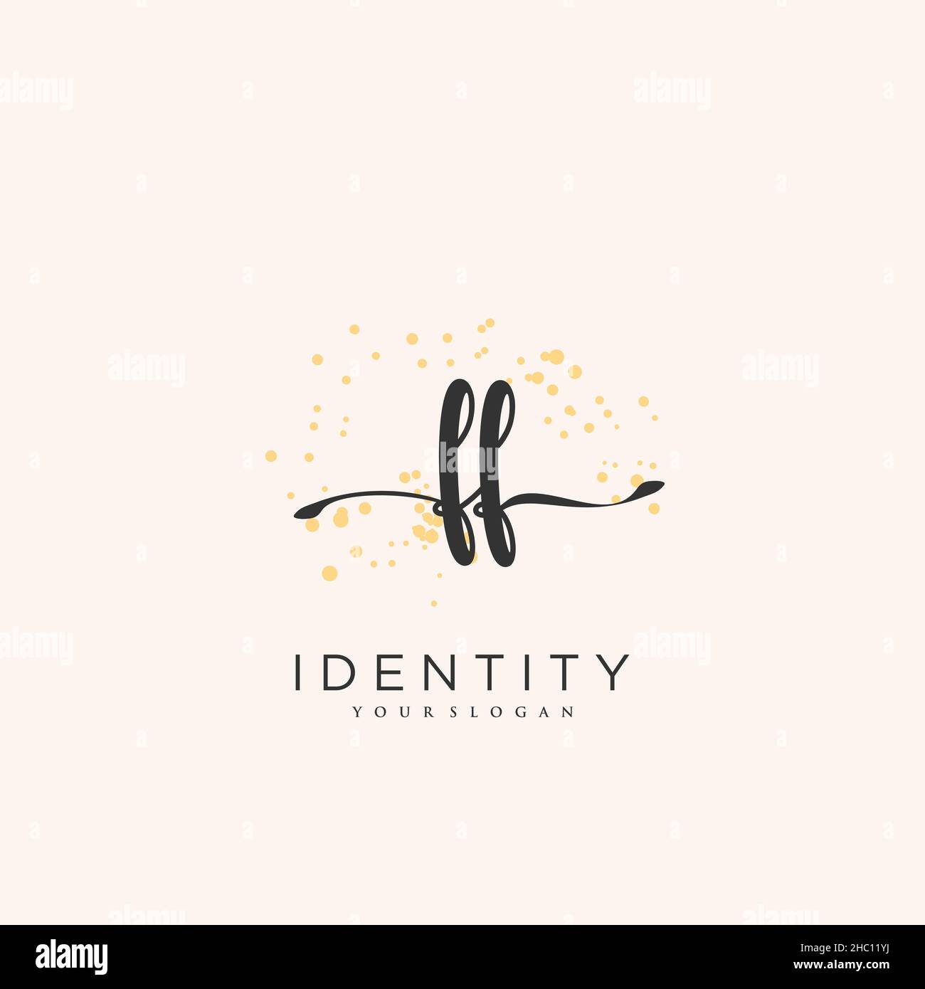 FF Handwriting logo vector art of initial signature, wedding, fashion ...