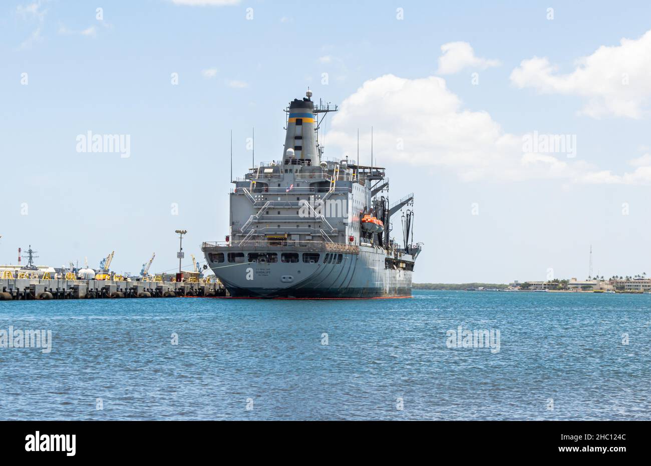 Honolulu, Hawaii, USA - July 9, 2013: US Naval Ship Guadalupe Docked at ...