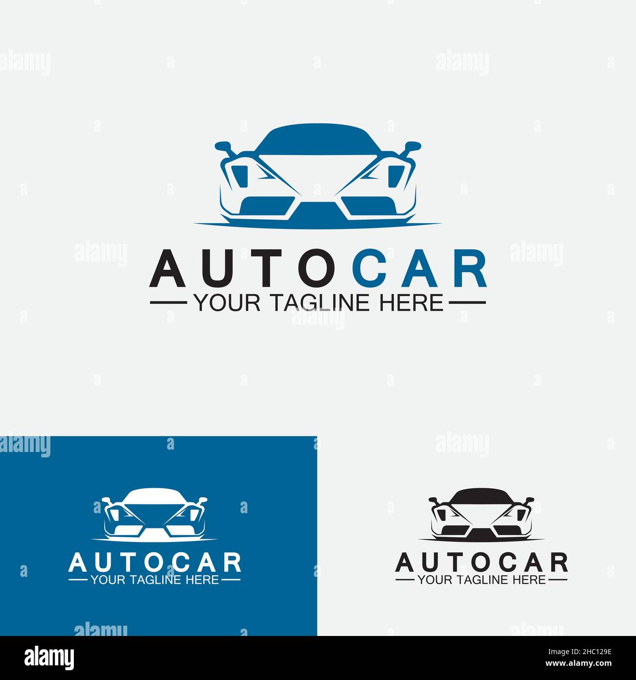 Auto car logo design with concept sports car vehicle icon silhouette ...
