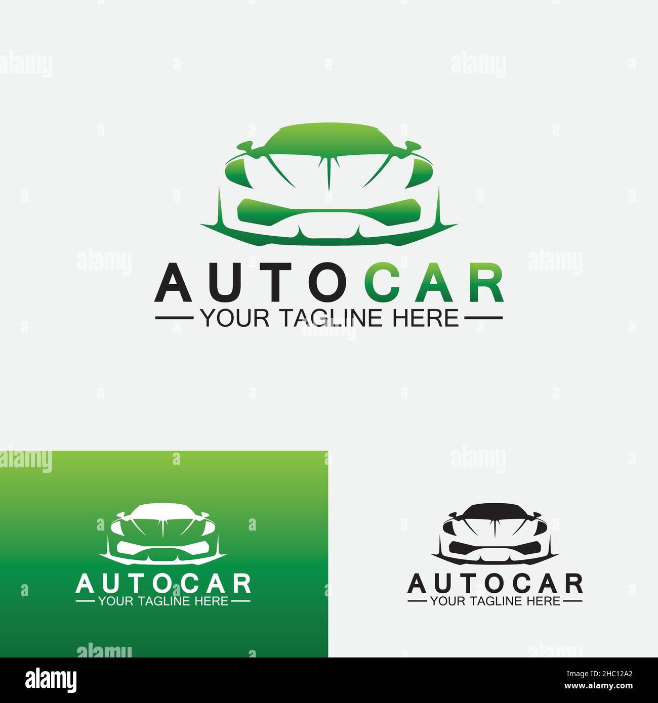 Auto car logo design with concept sports car vehicle icon silhouette ...