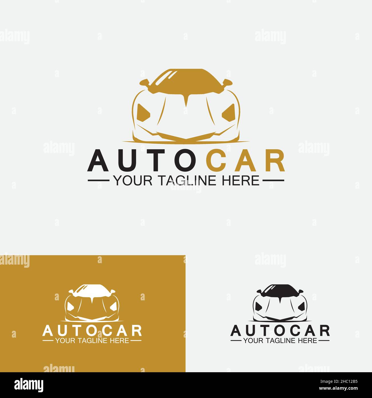 Auto car logo design with concept sports car vehicle icon silhouette ...