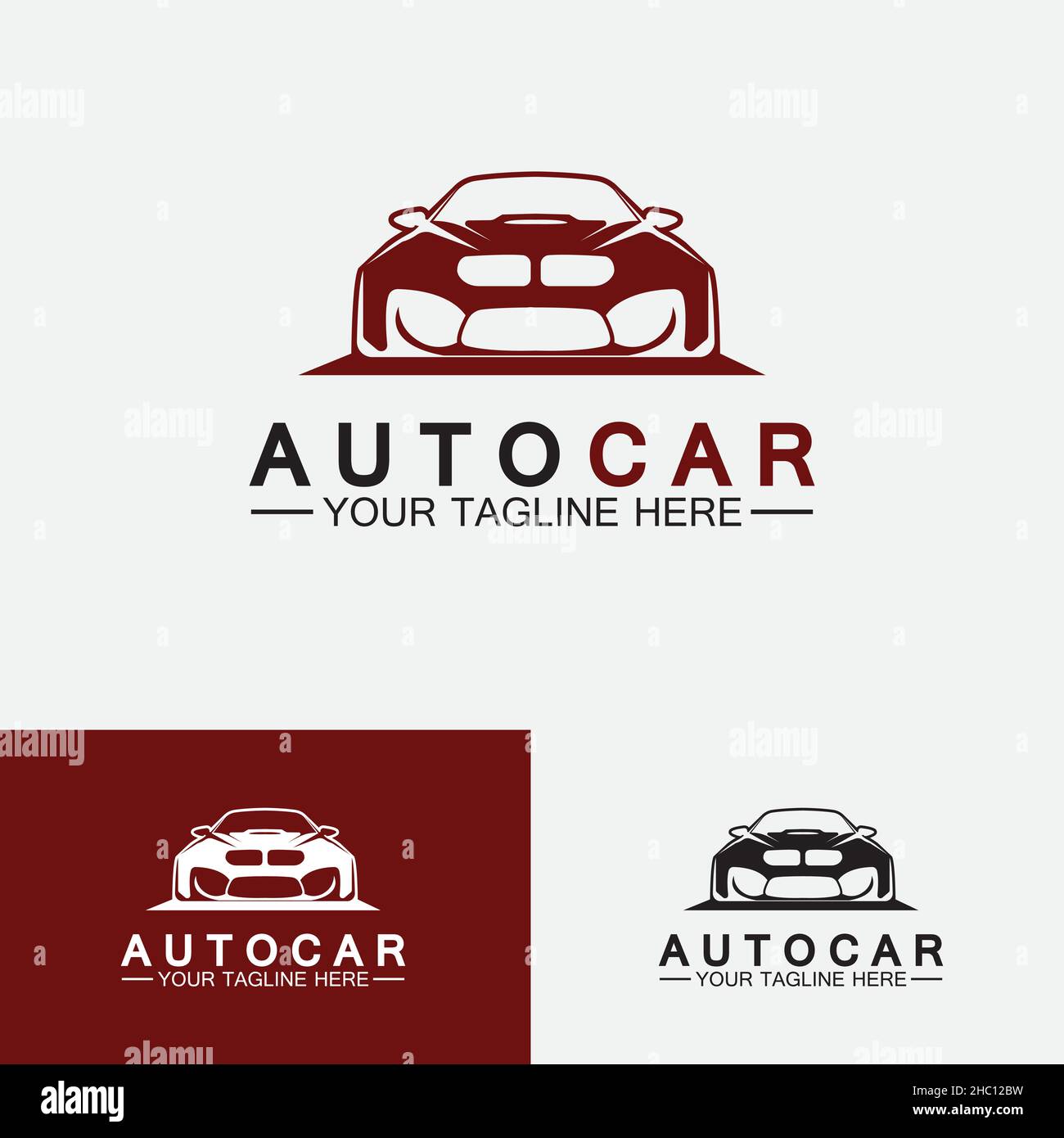 Auto car logo design with concept sports car vehicle icon silhouette ...