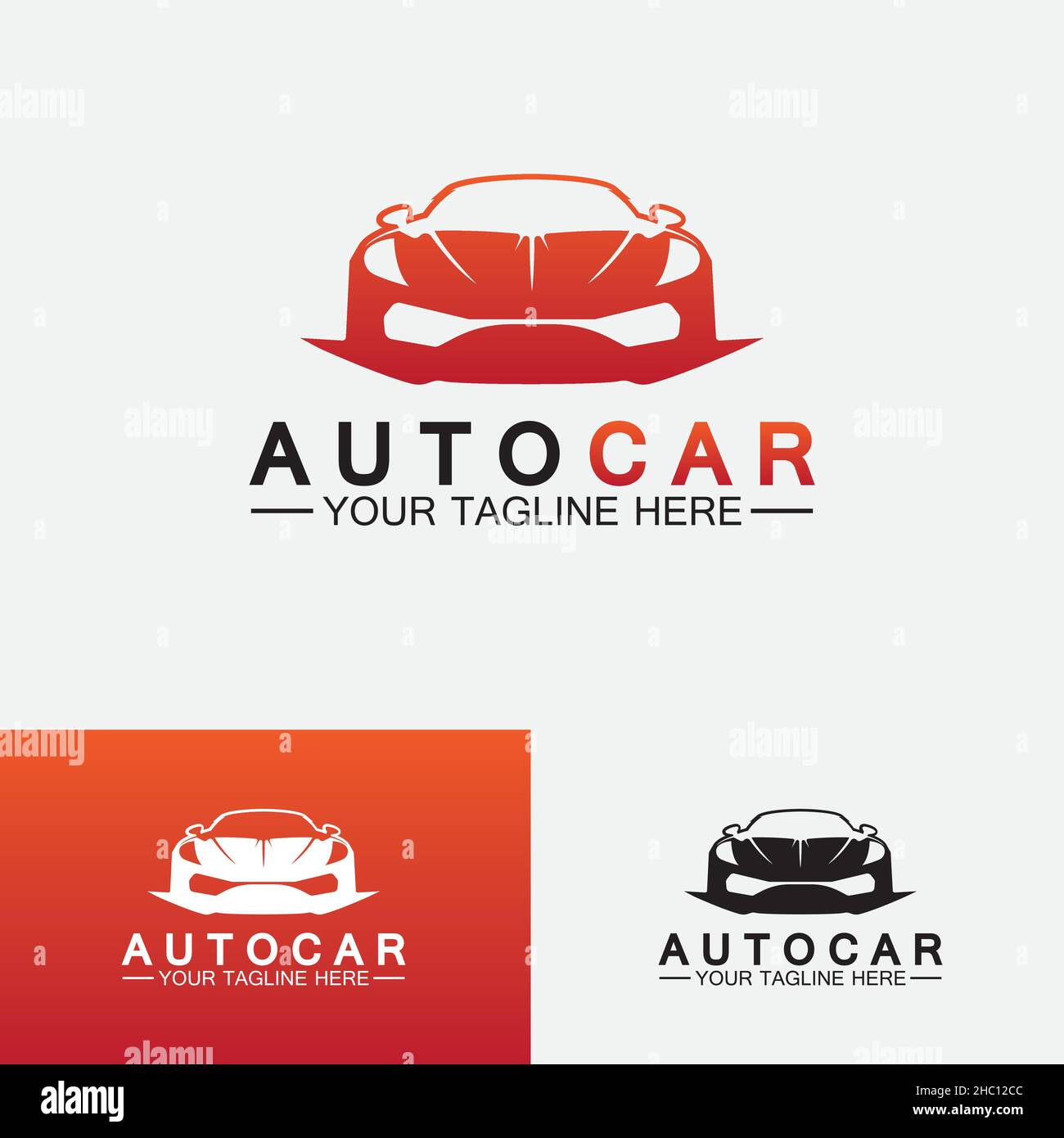 Auto car logo design with concept sports car vehicle icon silhouette ...