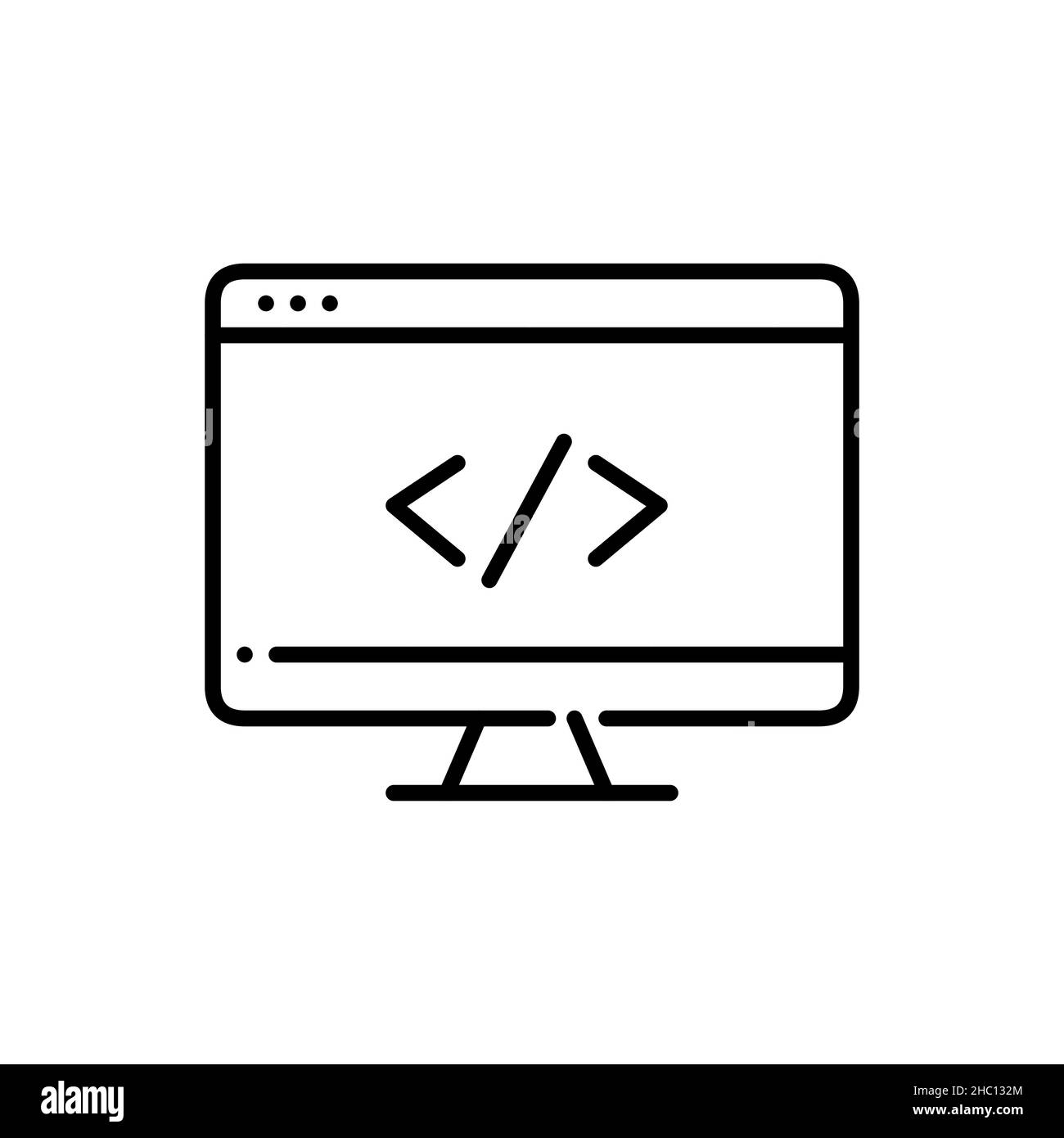 Programming icon. Web coding in a browser on a computer screen. Pixel ... Programming icon. Web coding in a browser on a computer screen. Pixel ...