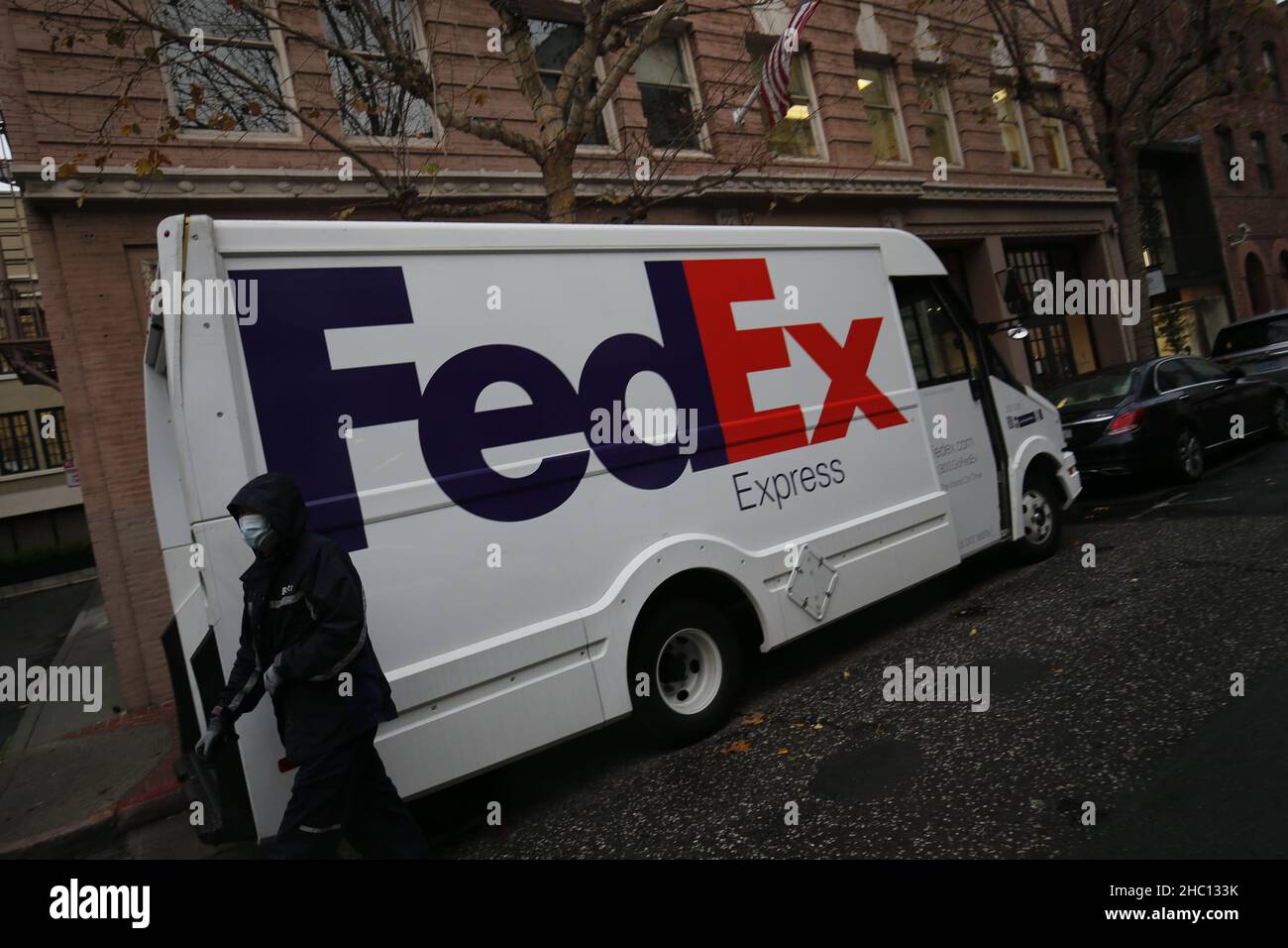 A FedEx truck seen parked on the streets of San Francisco. (Photo by ...