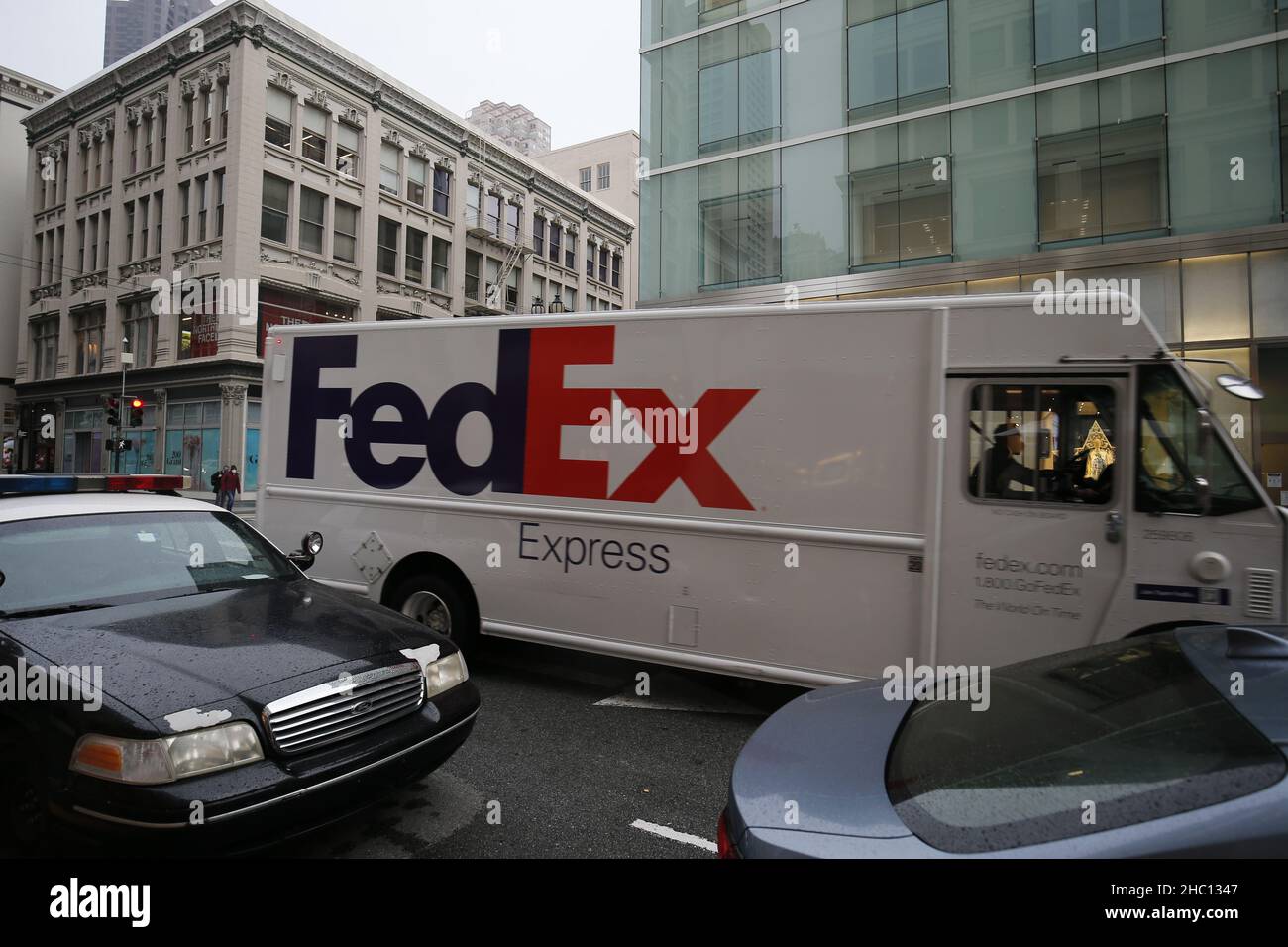San Francisco, United States. 21st Dec, 2021. A FedEx truck seen parked ...