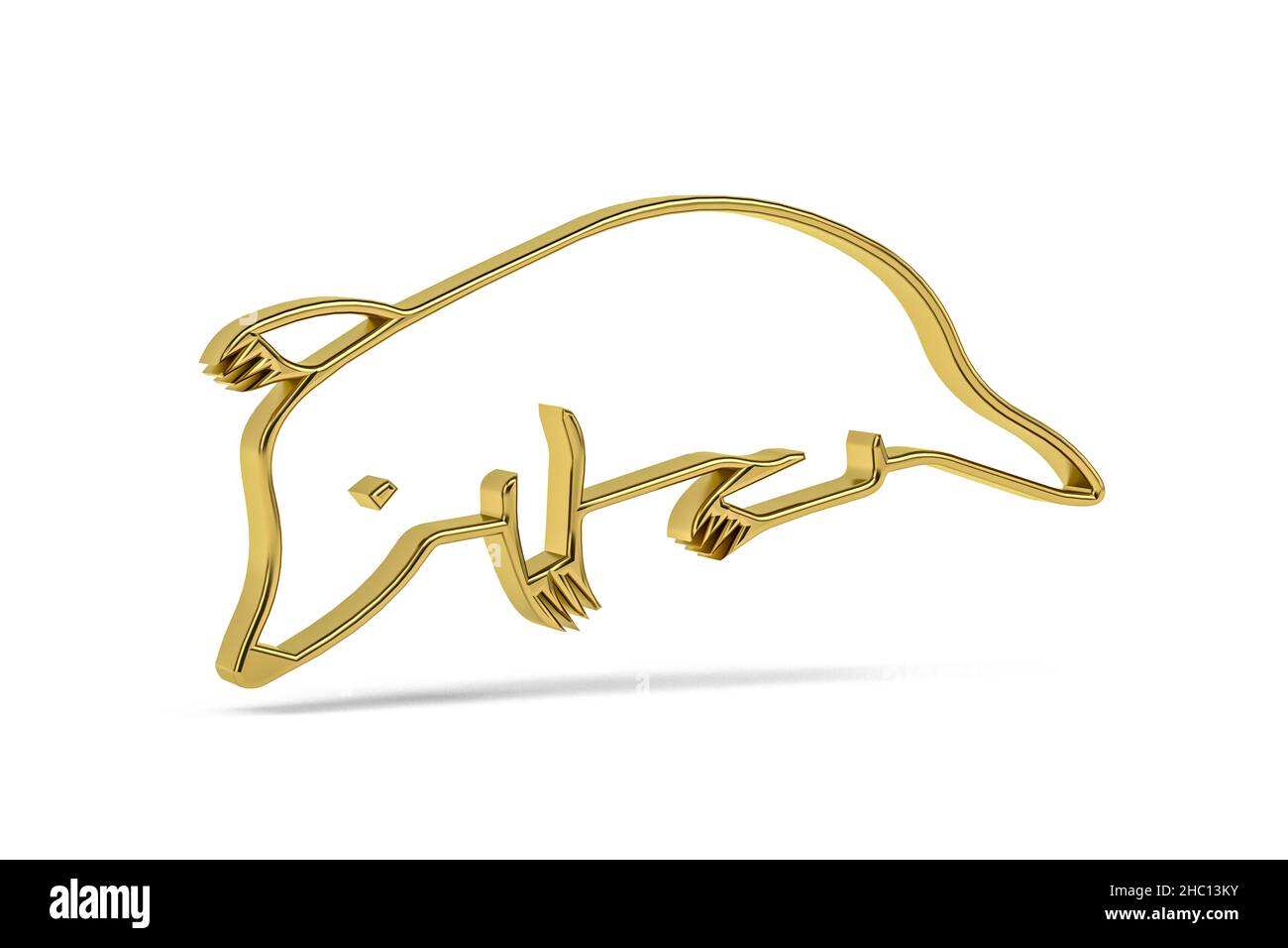 Golden 3d mole icon isolated on white background - 3d render Stock ...
