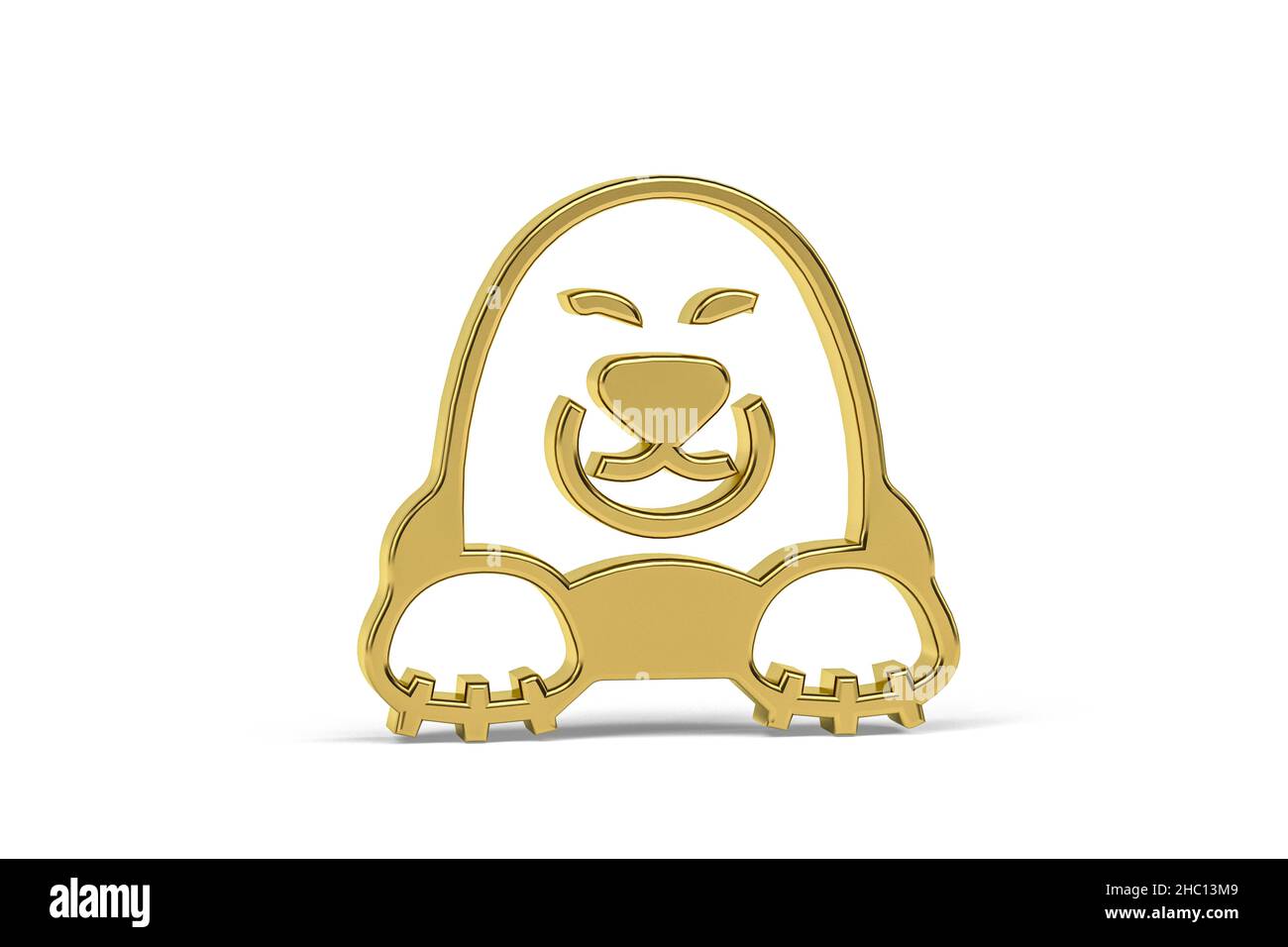 Golden 3d mole icon isolated on white background - 3d render Stock ...
