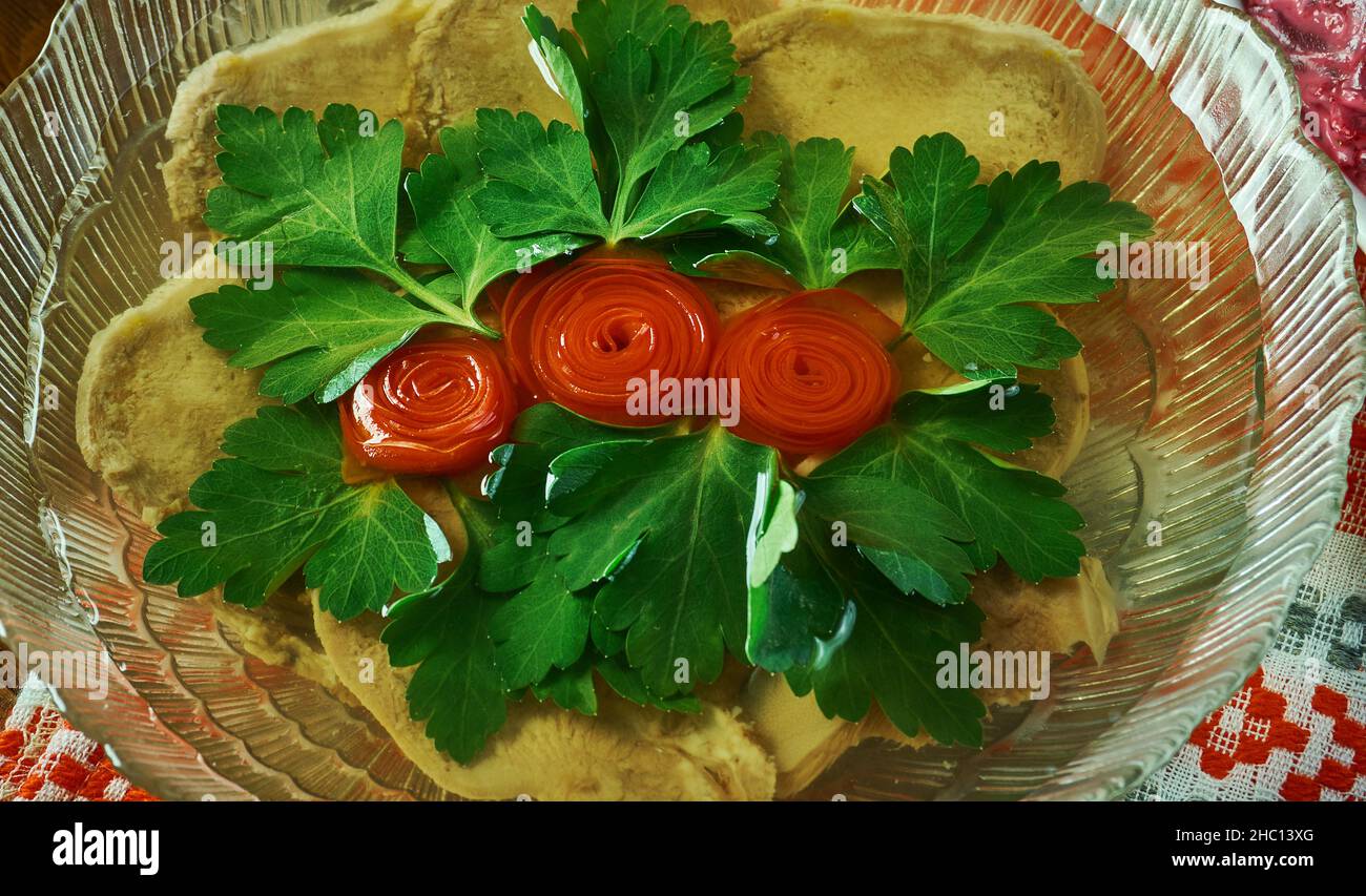 Swedish Jellied Veal kalvsylta . Scandinavian Christmas cuisine ...