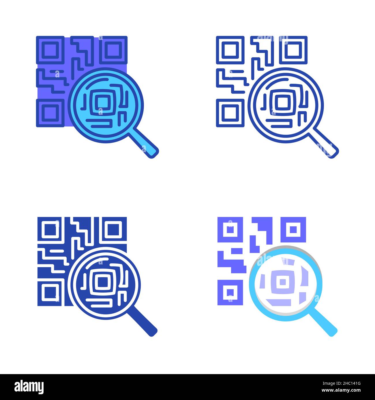 Qr code verification icon set in flat and line style. Covid certificate ...