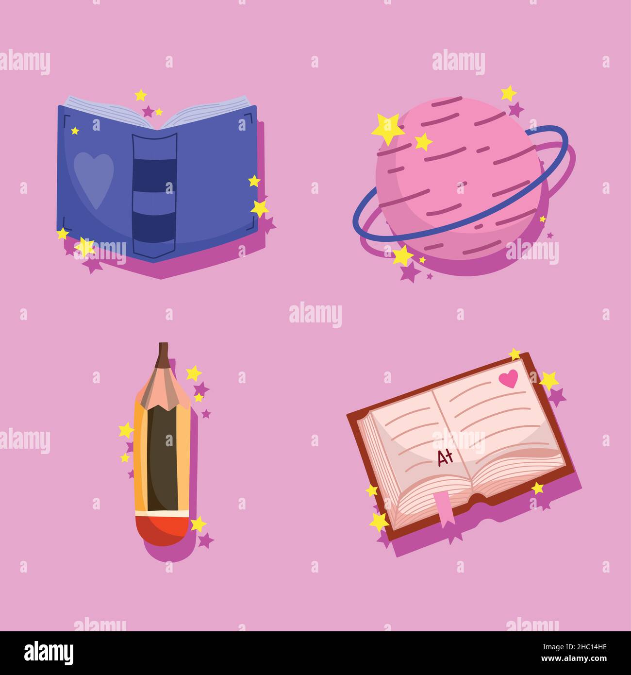 books and pencil Stock Vector Image & Art - Alamy