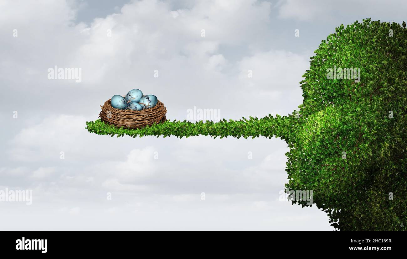 Built on a lie metaphor or born liar symbol as a nest with eggs on a ...