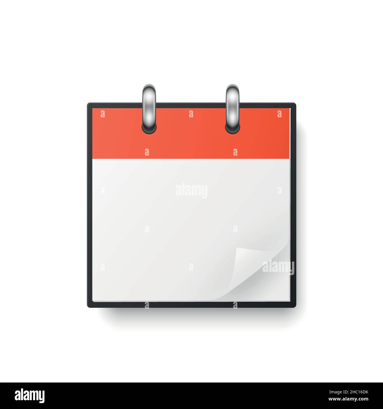 Vector 3d Red Modern Simple Minimalistic Realistic Calendar Icon ...