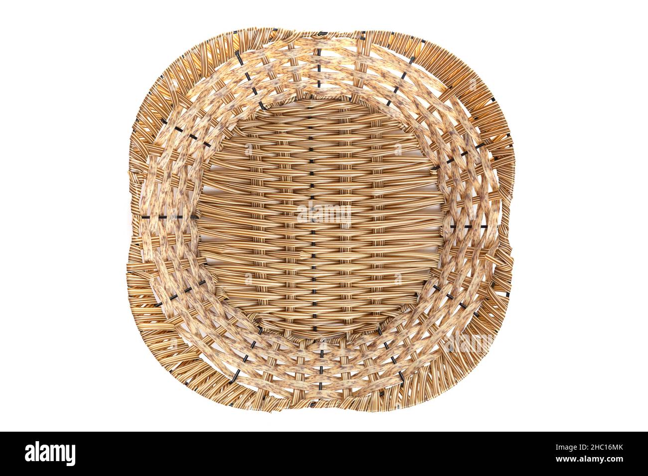 empty wicker basket, top view Stock Photo - Alamy