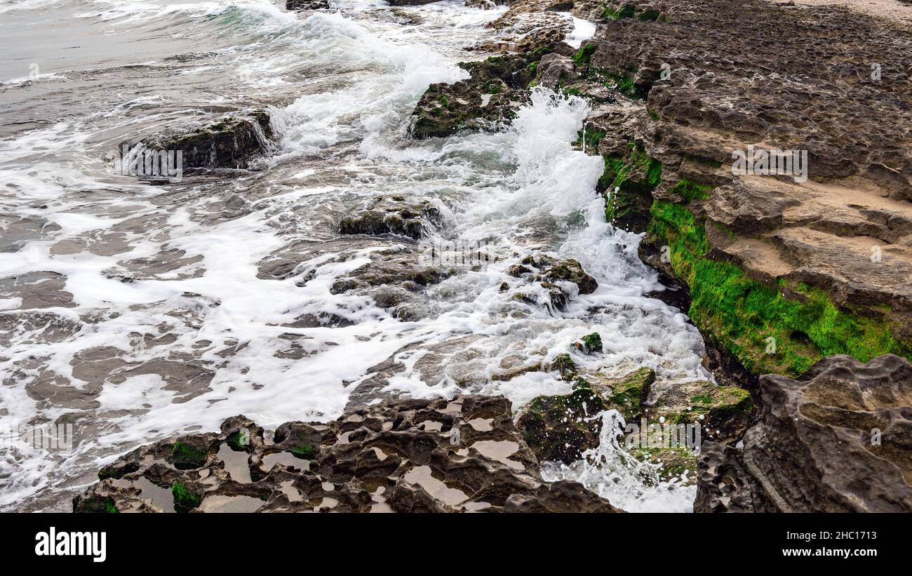 Big waves crash against rocky hi-res stock photography and images - Alamy