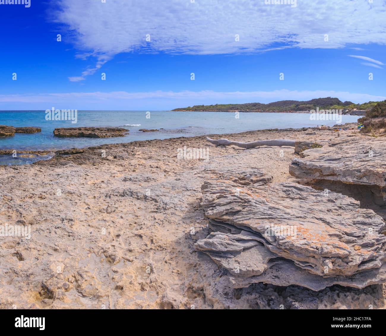 Protected oasis of the lakes Alimini: Turkish Bay. This coast of Apulia ...