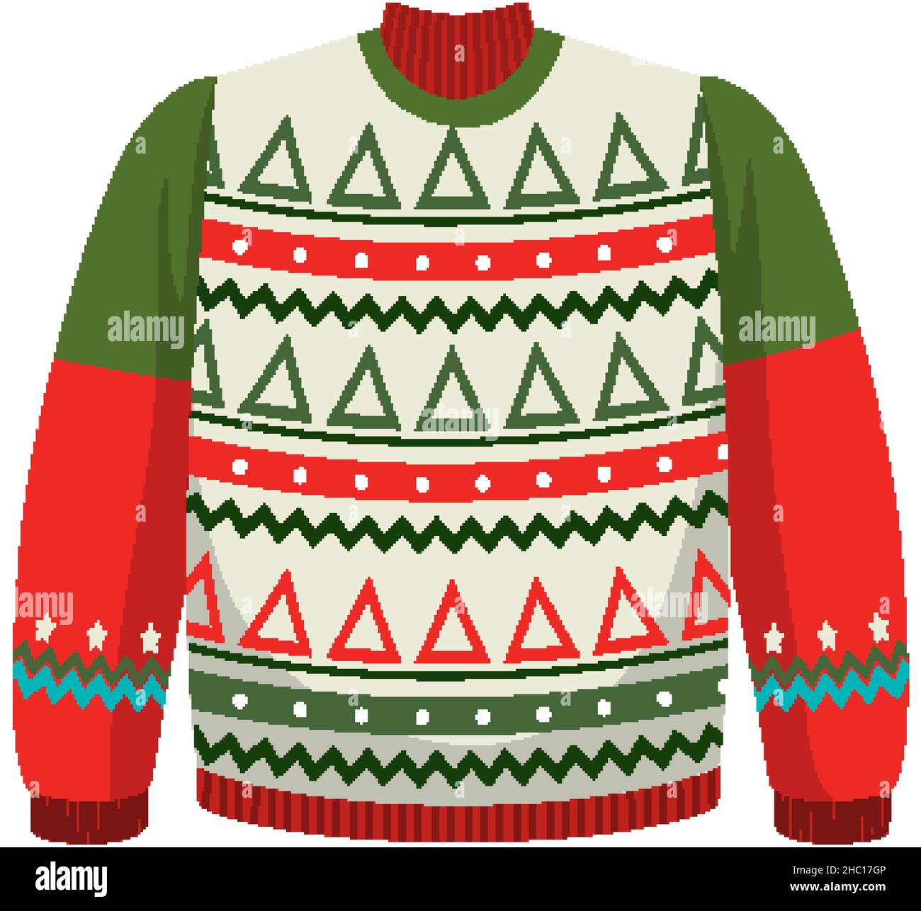 Christmas sweater in cartoon style isolated illustration Stock Vector ...