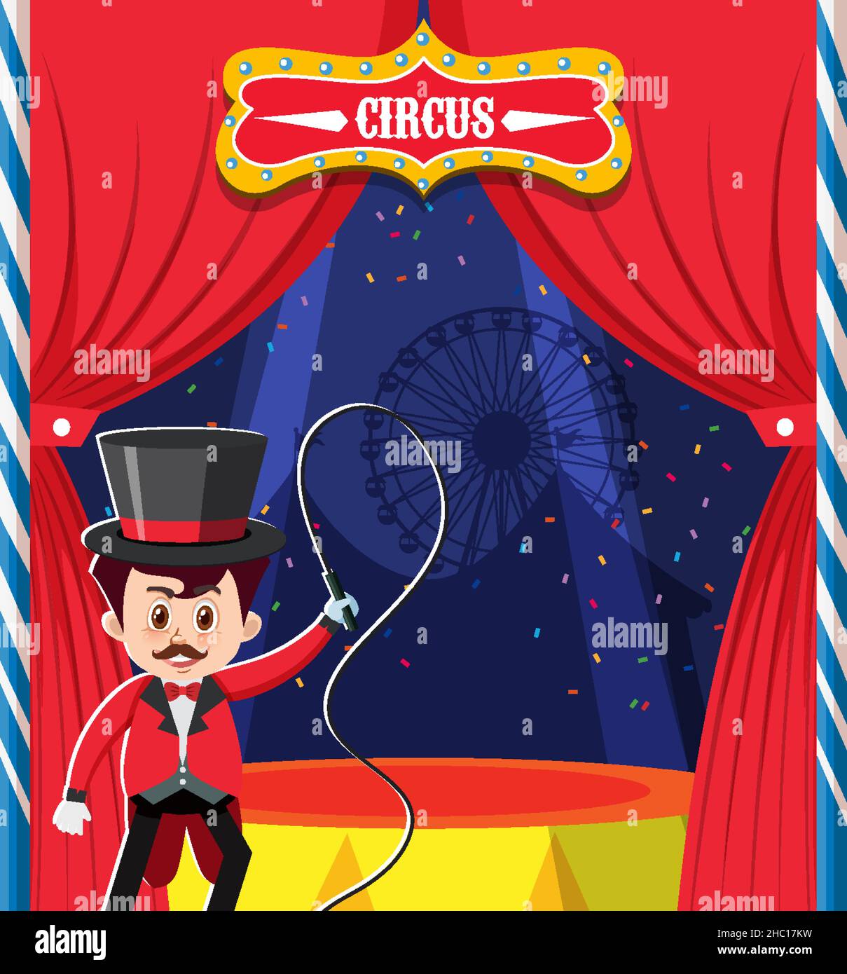 Magician man character on stage illustration Stock Vector Image & Art ...