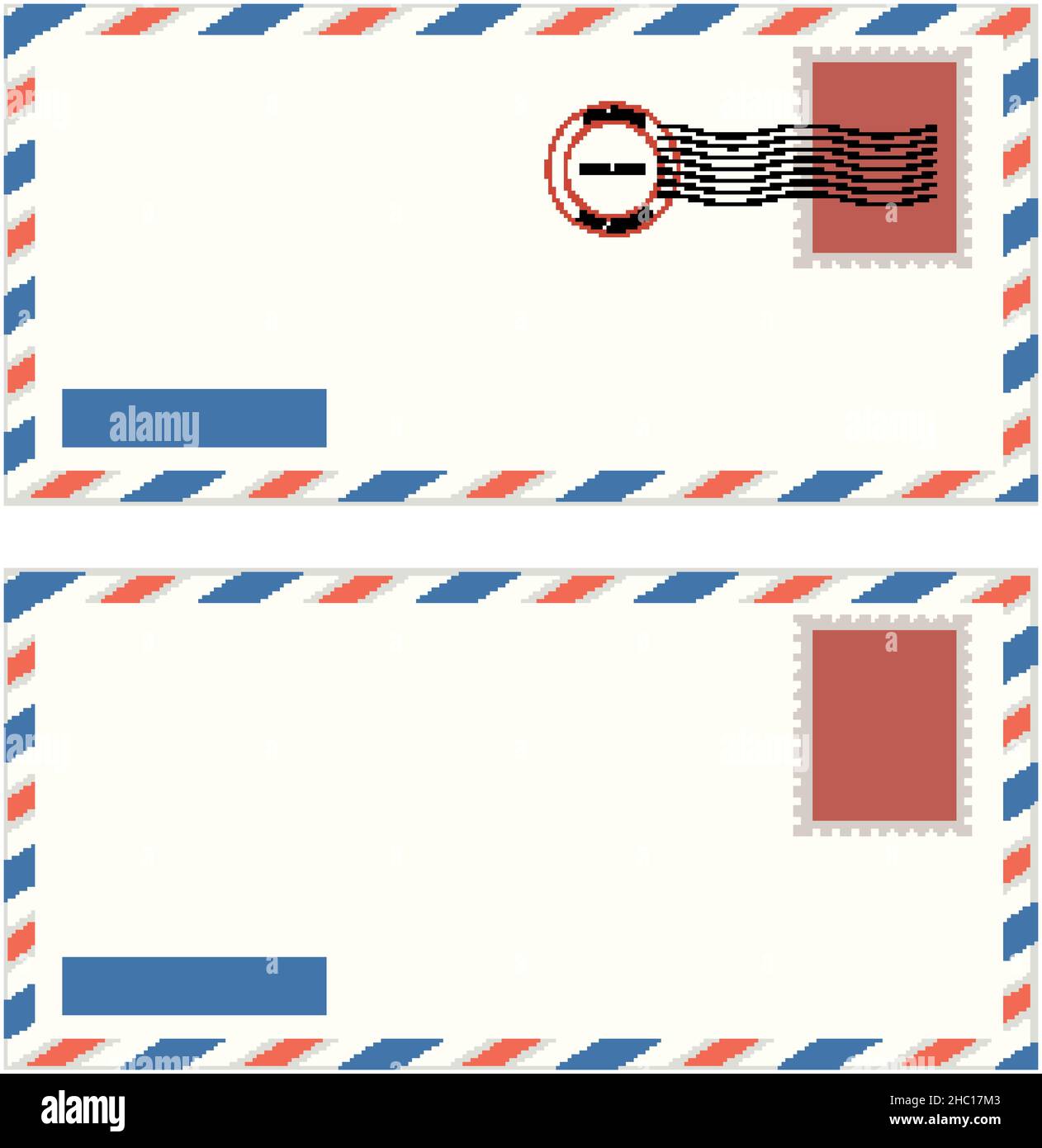 Envelope with stamp on white background illustration Stock Vector Image ...