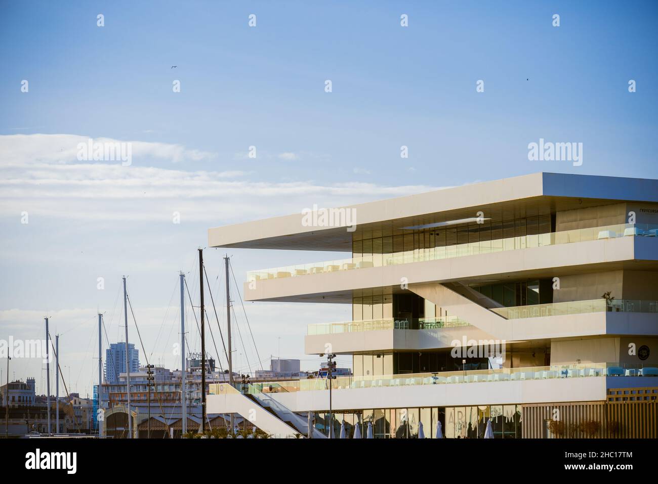 Valencia, Spain. December 20, 2021. Veles e Vents, ultramodern building ...