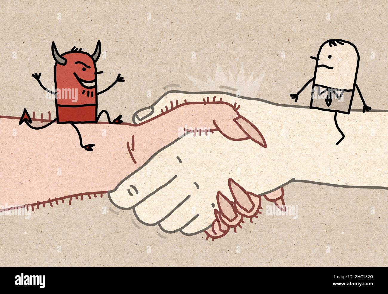 Cartoon illustration devil sitting hi-res stock photography and images ...