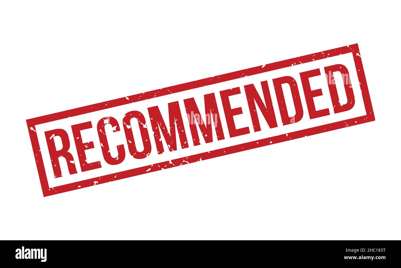 Recommended Rubber Stamp. Red Recommended Rubber Grunge Stamp Seal ...