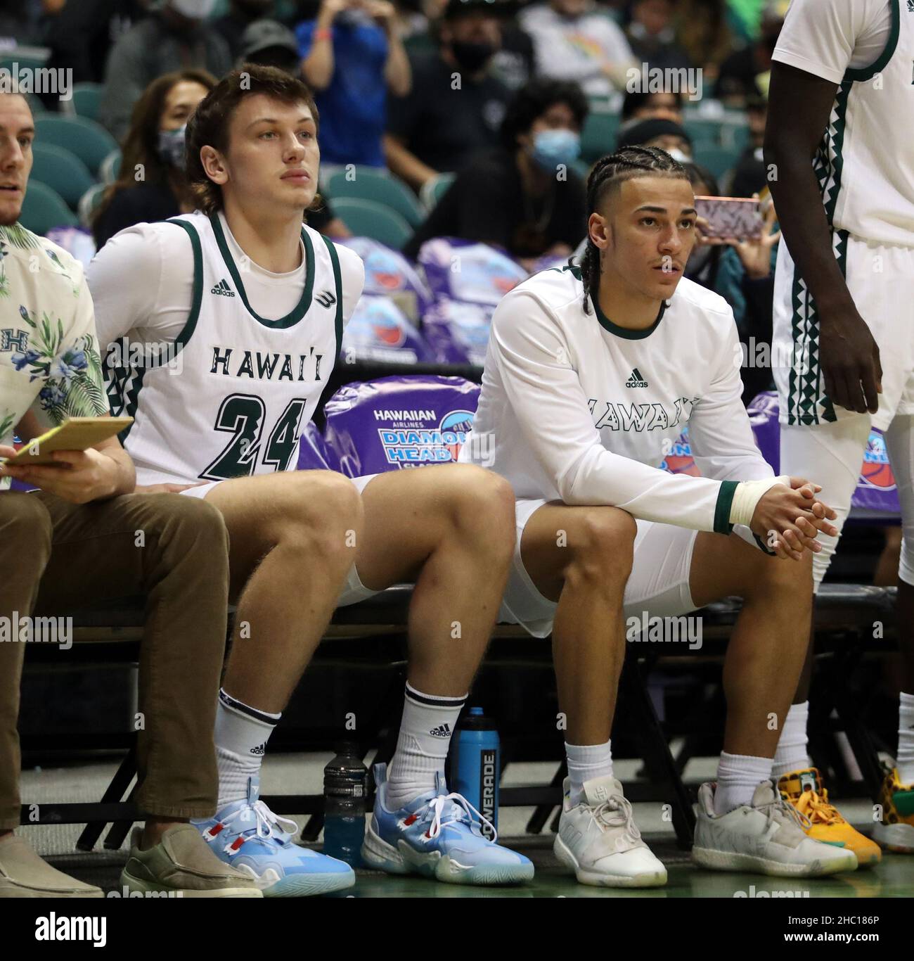 December 22, 2021 - Hawaii Rainbow Warriors forward Brock Heffner #24 ...