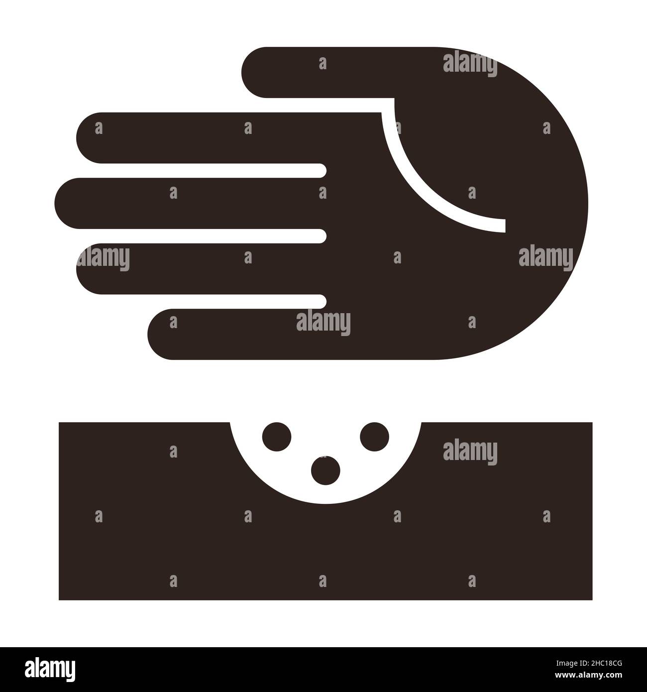 Hand planting seeds icon. Planting symbol isolated on white background ...