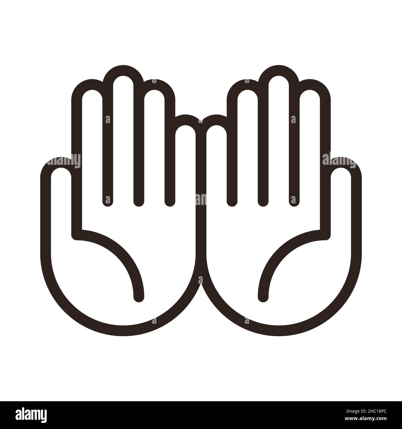 Muslim prayer. Hands with palms up for praying isolated on white ...