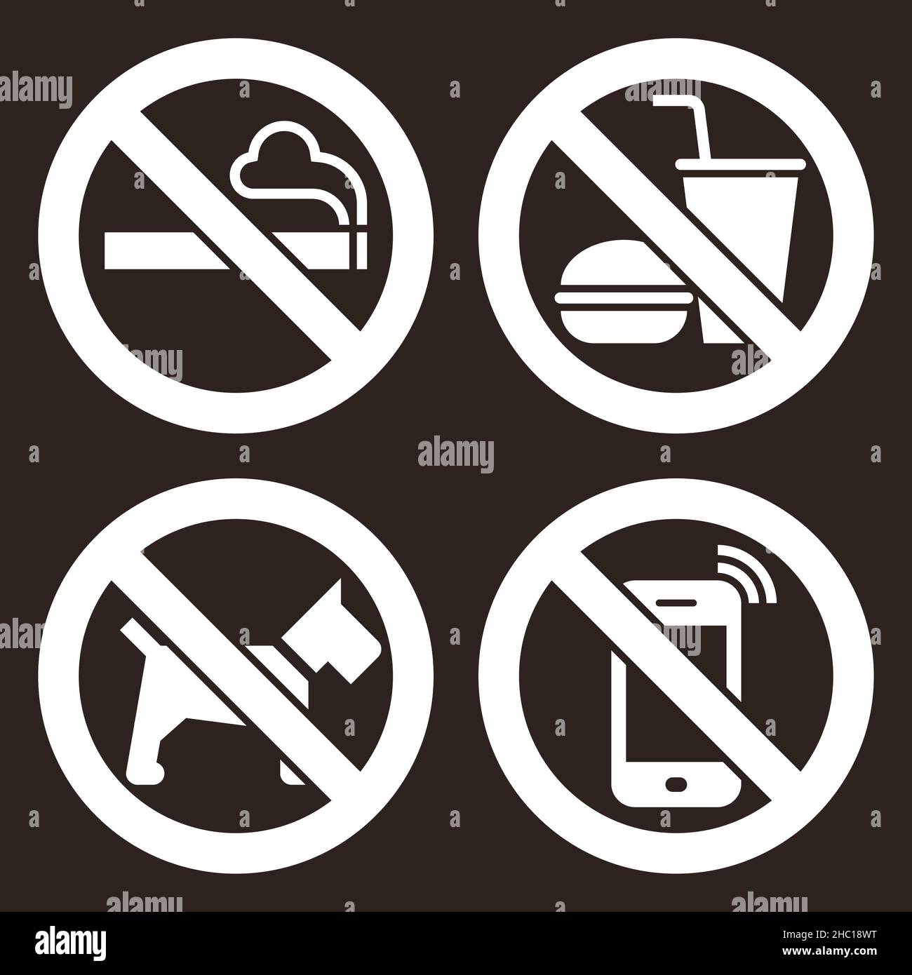 No smoking, No food or drink, No dogs and No cell phone prohibited ...