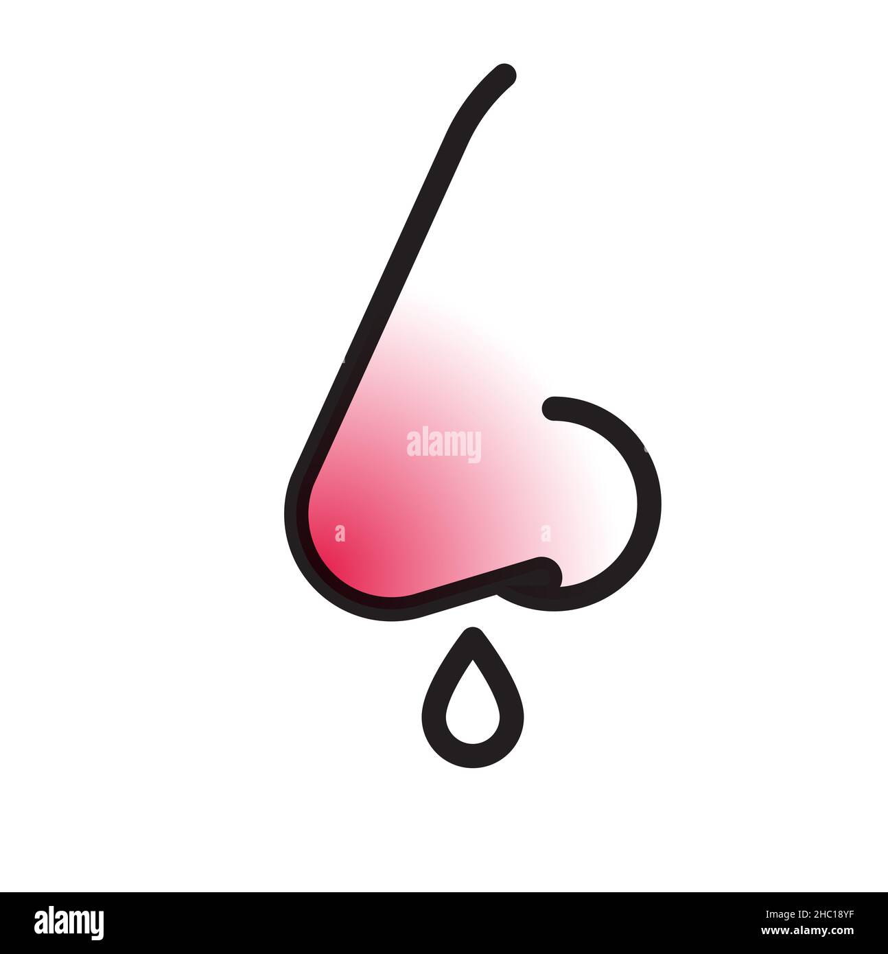 Snuffles. Runny nose icon isolated on white background Stock Photo - Alamy