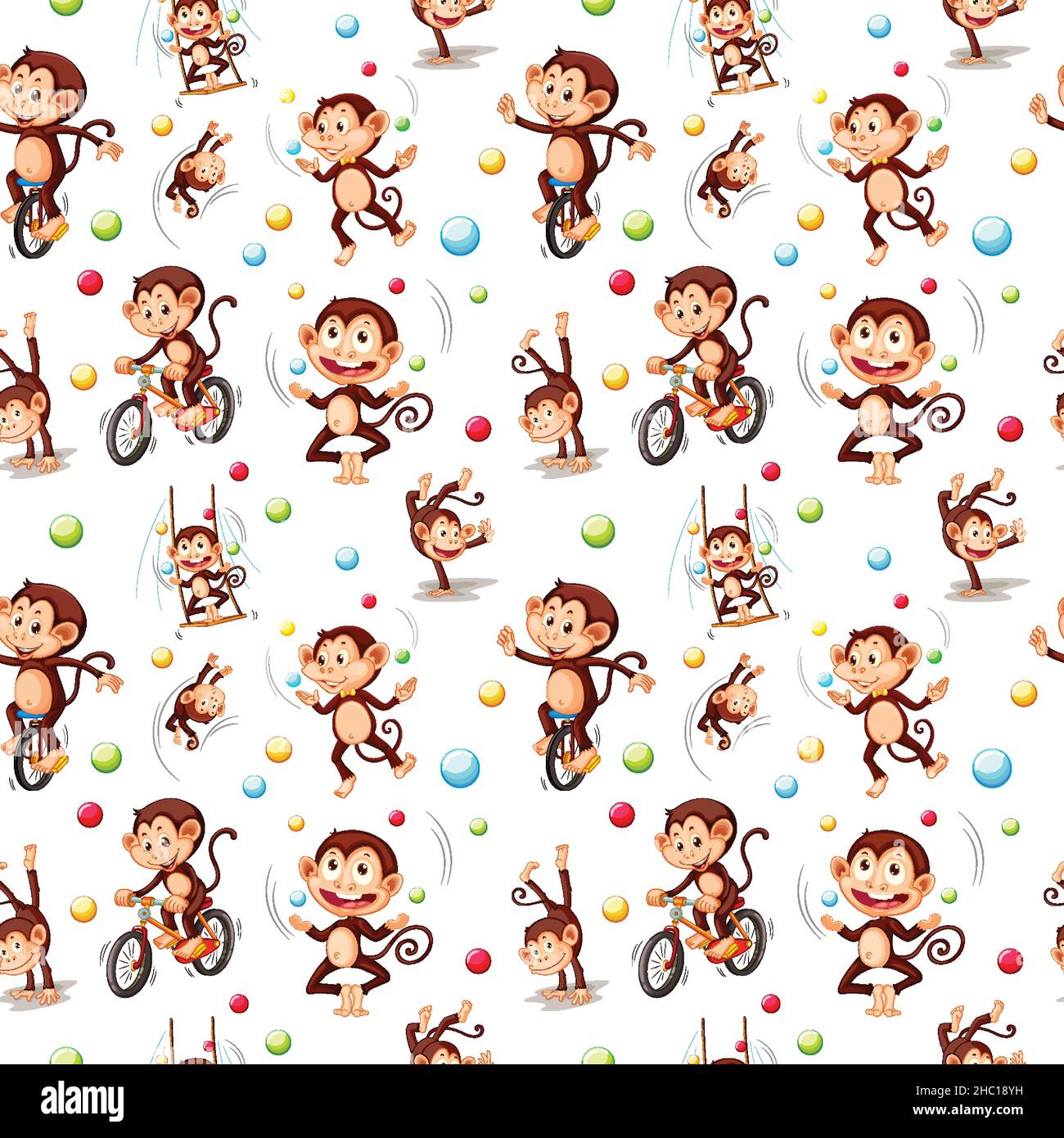 Monkey seamless pattern background illustration Stock Vector Image ...