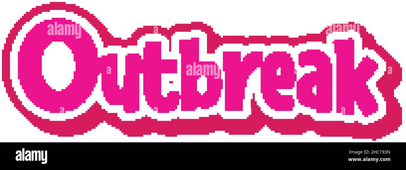 Outbreak font design isolated on white background illustration Stock ...