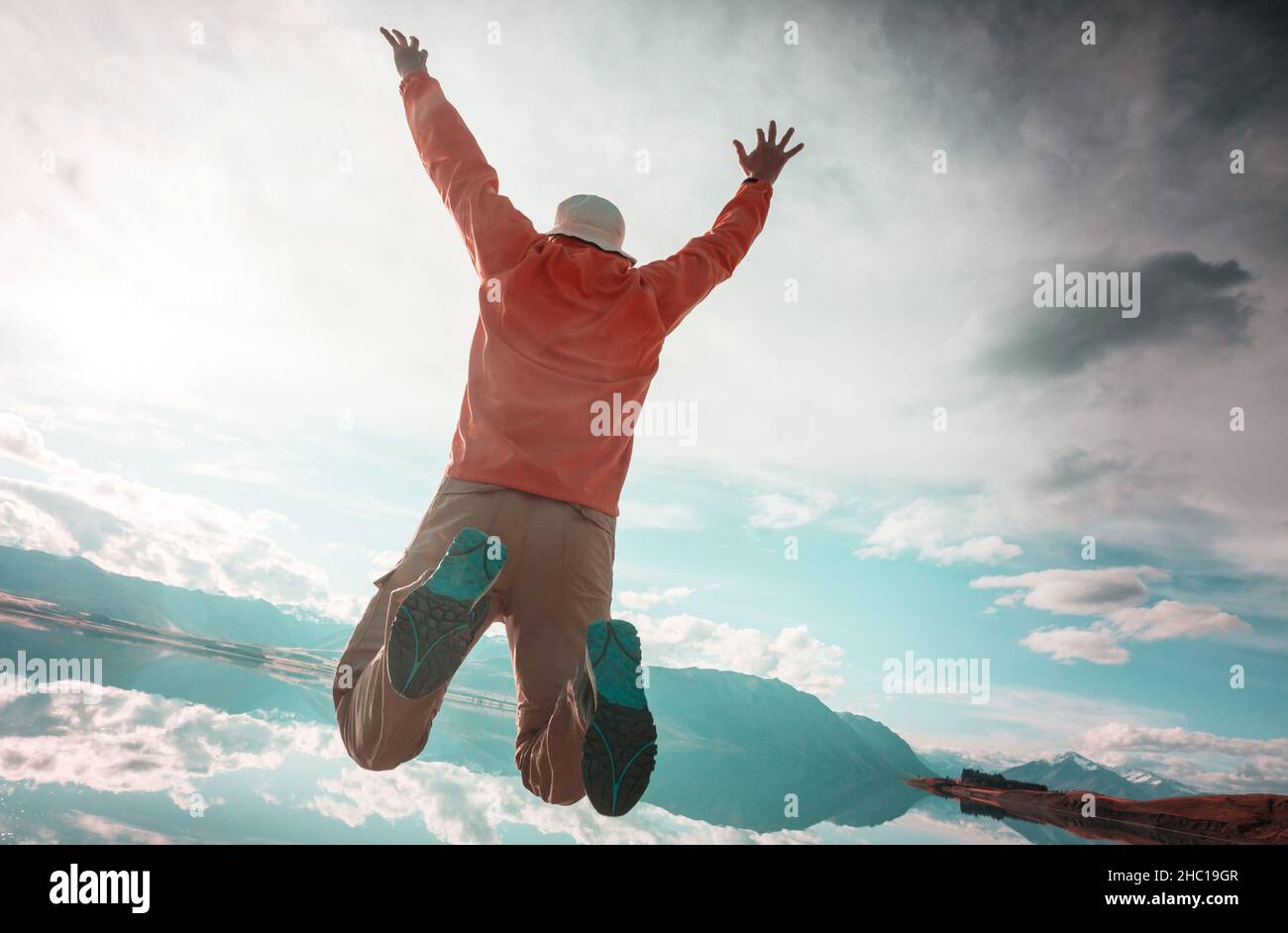 Man jumps off hi-res stock photography and images - Alamy