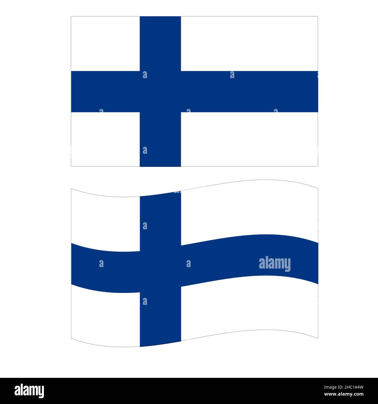 Flag of Finland on white background. National Finland flag. flat style ...