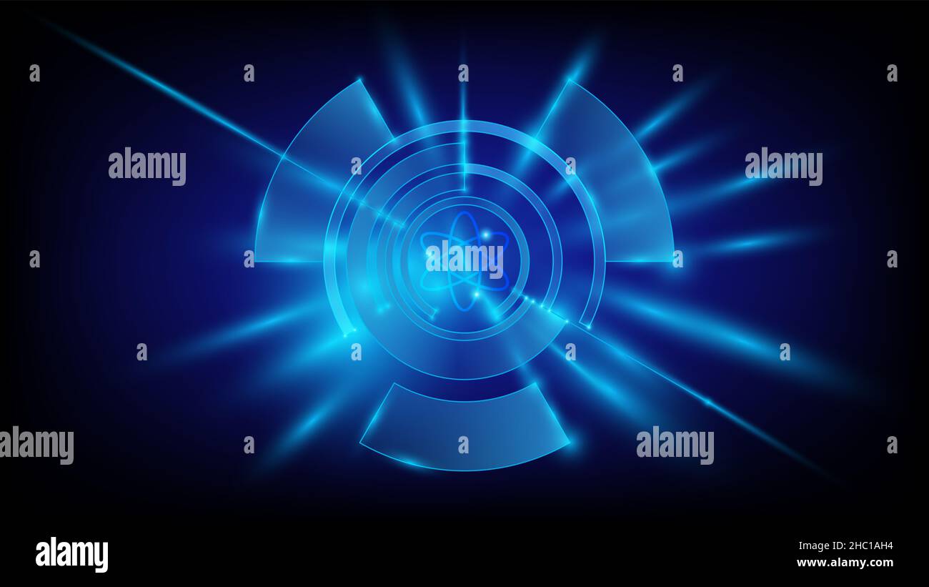 Blue color light beam abstract background atomic energy nuclear power ...