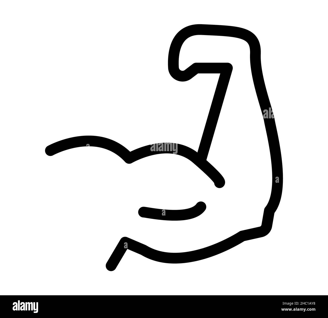 Arm flat icon. Muscle pictogram for web. Line stroke. Bicep isolated on ...